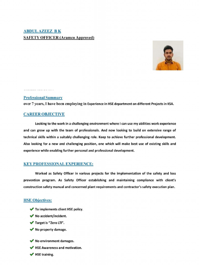 Abdul Azeez Cv&Cert | PDF