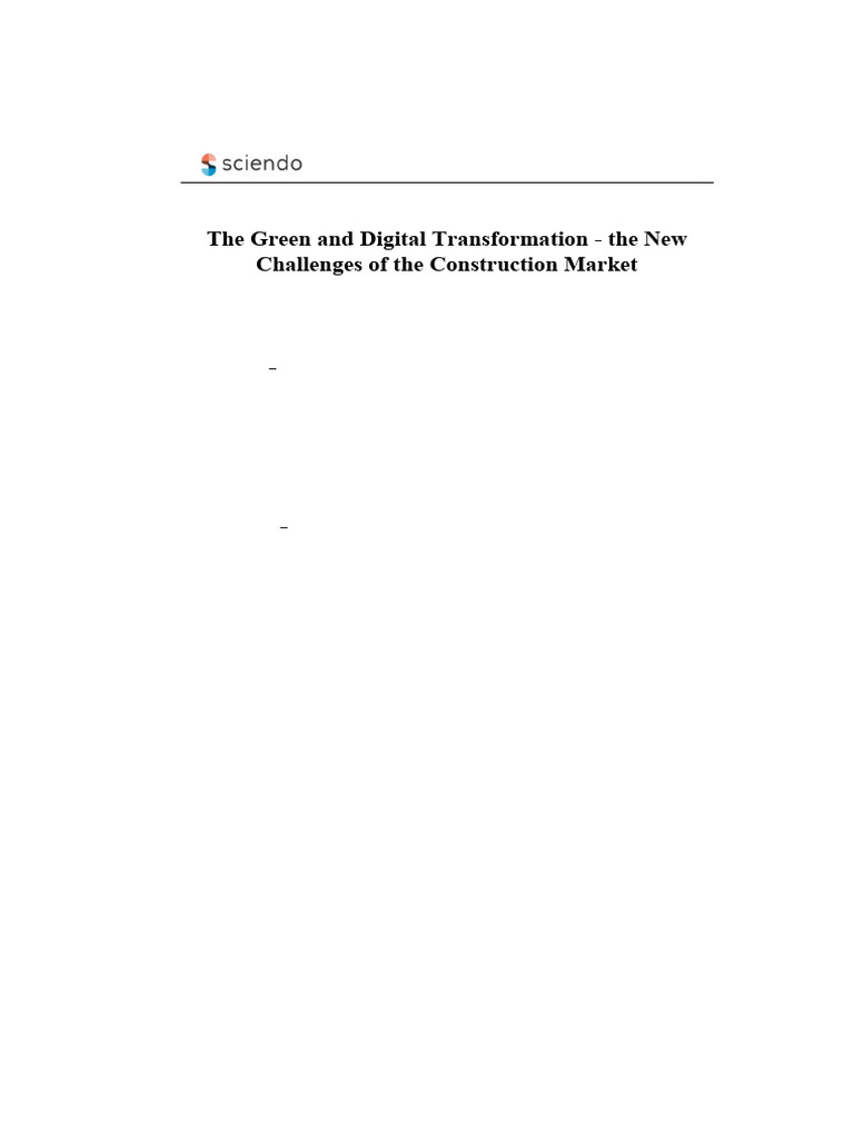 The Green and Digital Transformation -The New Chal | PDF ...