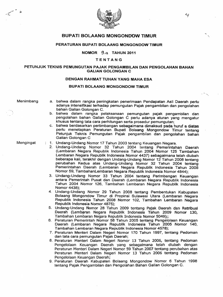 Perbup Penagihan Galian C | PDF