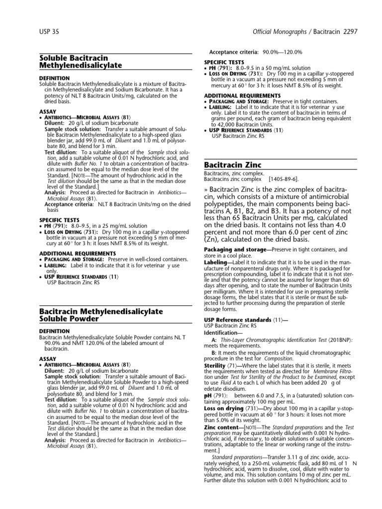 2297-2298 Bacitracin Zinc | PDF | Buffer Solution | Spectrophotometry