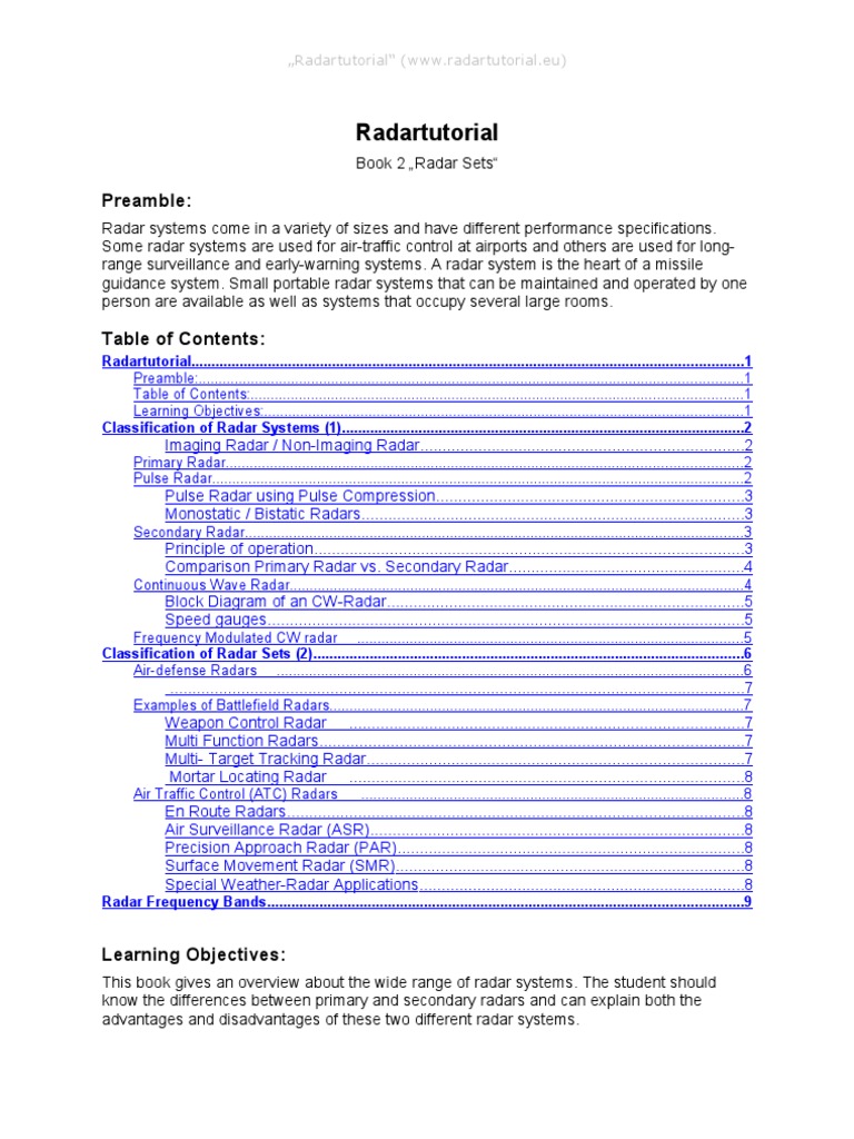 Radar Tutorial | PDF | Radar | Air Traffic Control