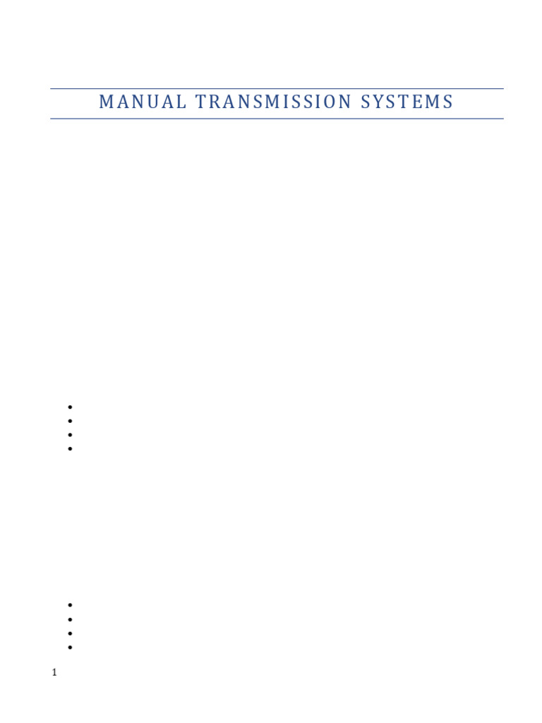 Understanding Manual Transmission Mechanics | PDF | Manual Transmission ...