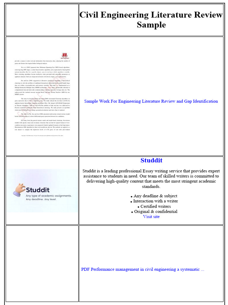 Civil Engineering Literature Review Sample | PDF | Mathematical ...