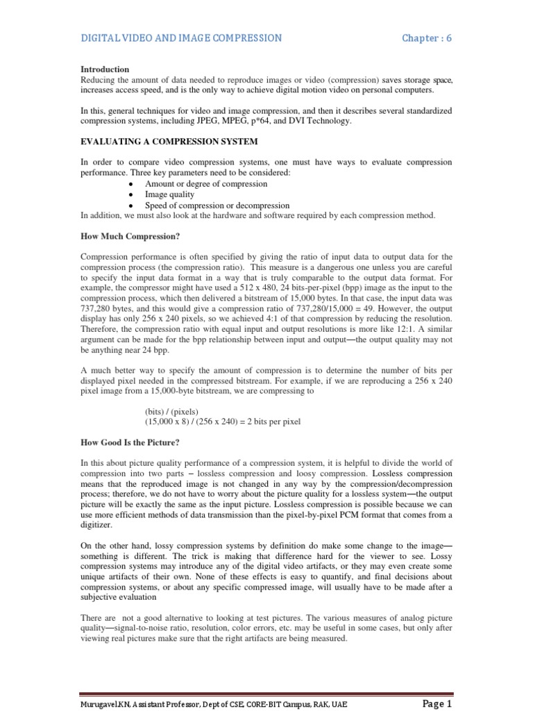 Chapter 6 Digital Video And Image Compression Pdf Data Compression Video