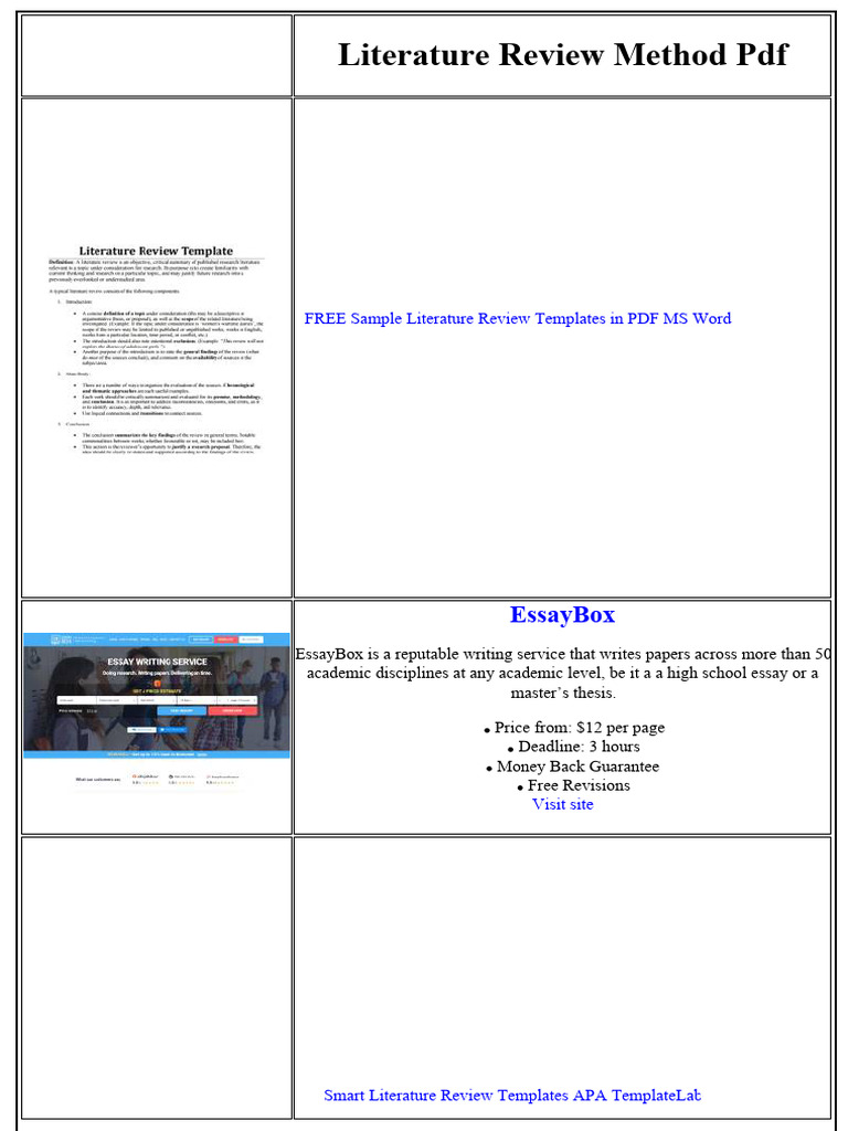 Literature Review Method PDF | PDF | Systematic Review | Meta Analysis