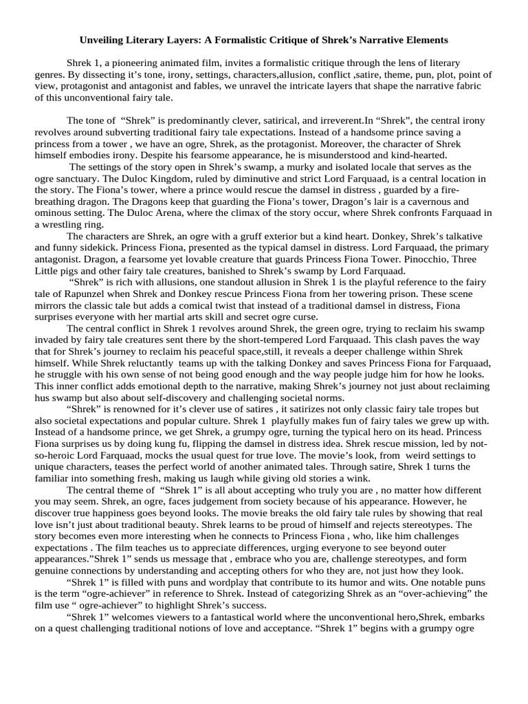 Formalism Approach Shrek | PDF