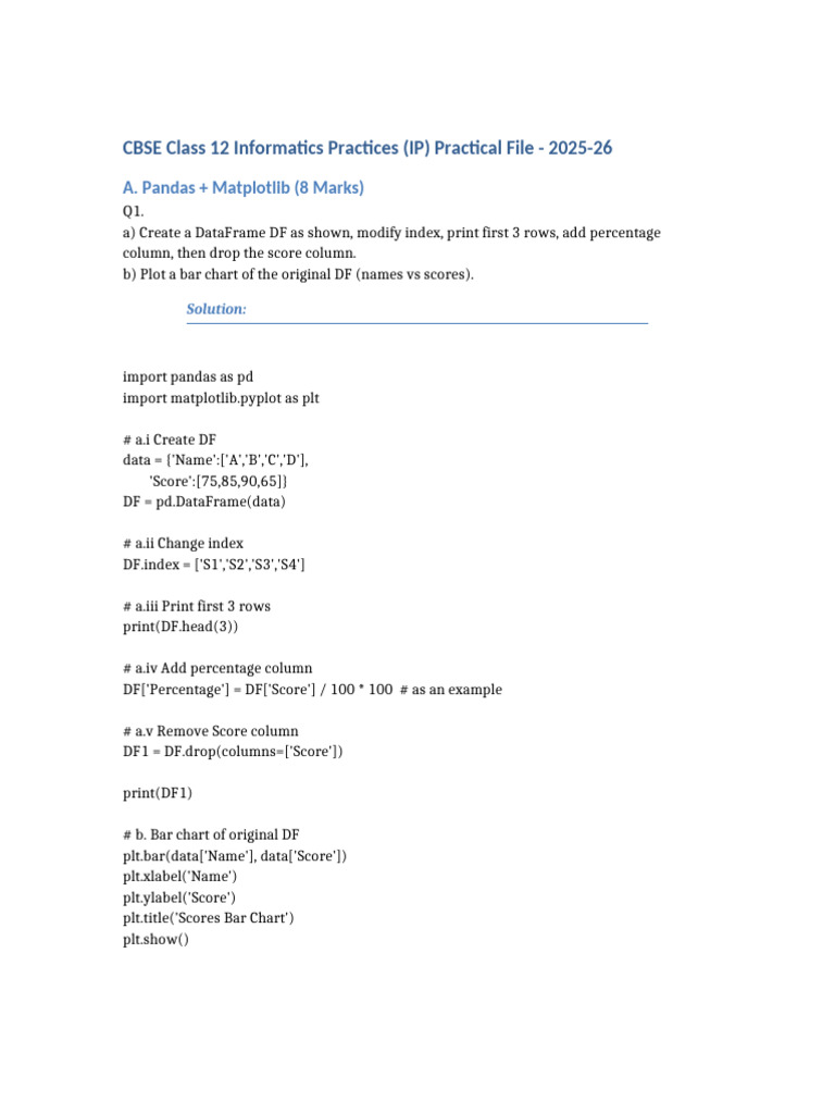 IP Practical File 2025-26 | PDF