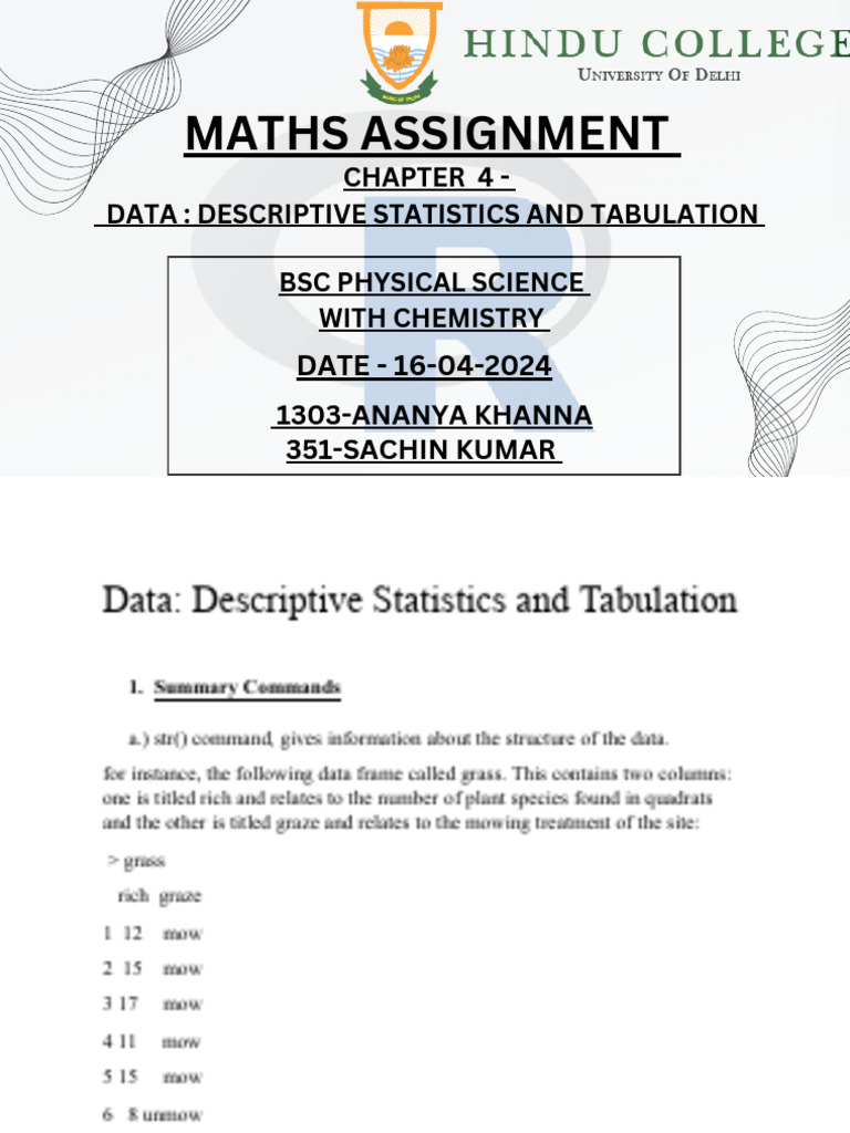 R Assignment Maths | PDF | Quantile | Standard Deviation
