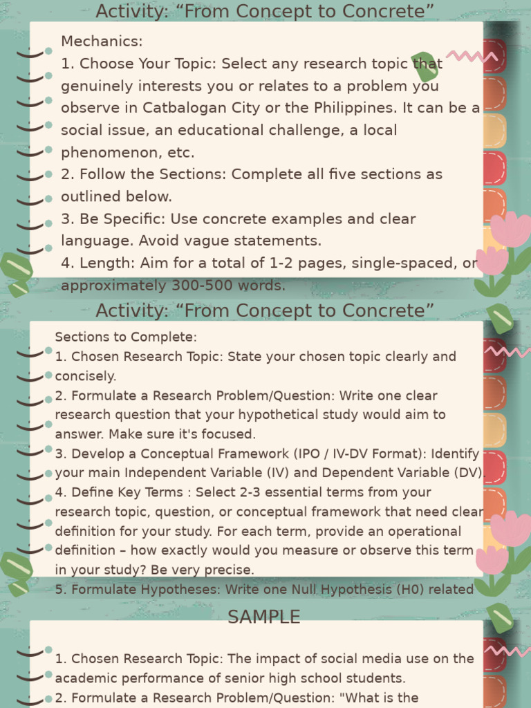 PR 2 From Concept to Concrete | PDF | Hypothesis | Cognition