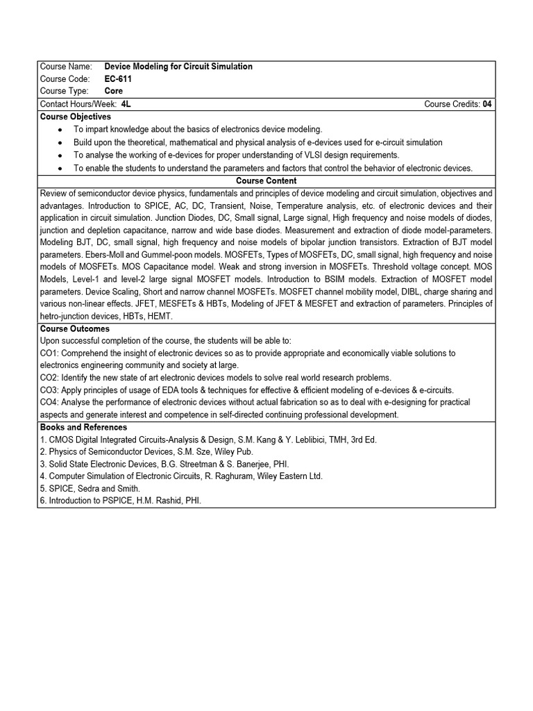 Device Modeling for Circuit Simulation | PDF | Mosfet | Bipolar ...