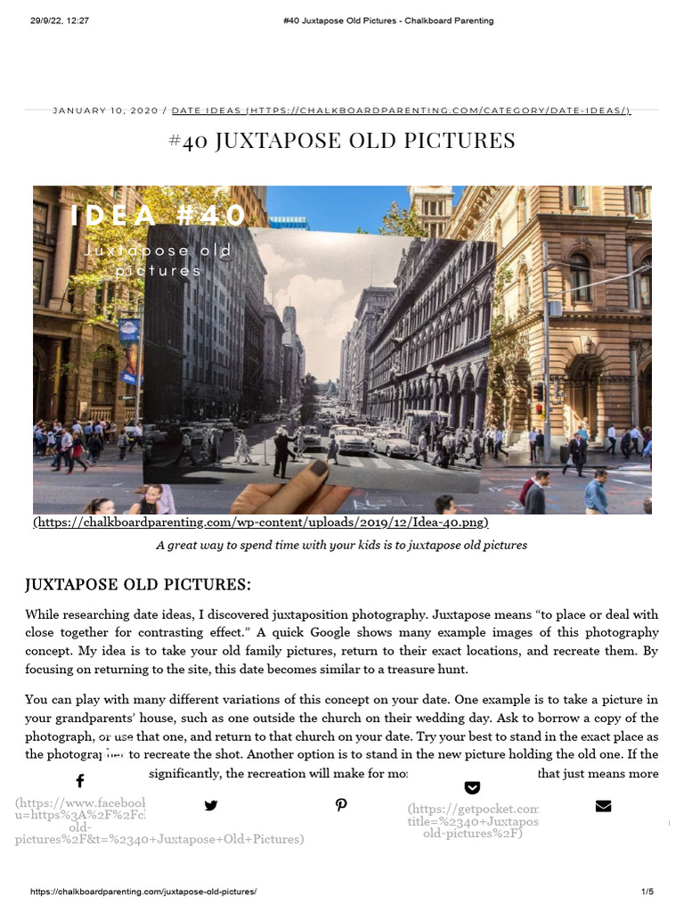 #40 Juxtapose Old Pictures - Chalkboard Parenting | PDF