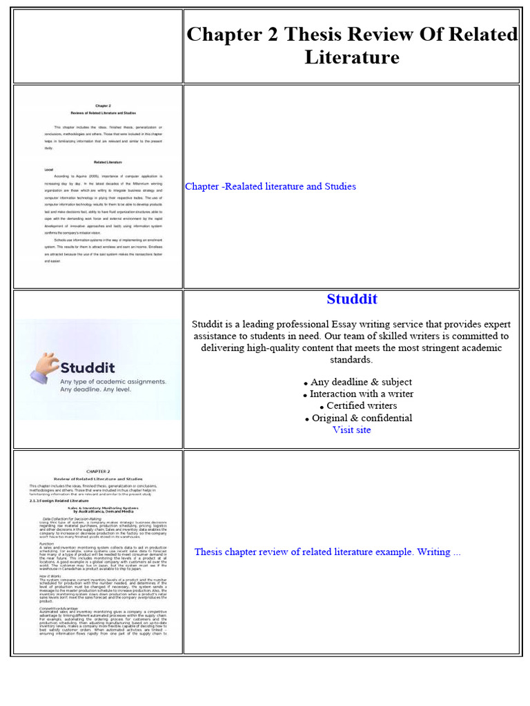 Chapter 2 Thesis Review of Related Literature | PDF | Thesis | Essays