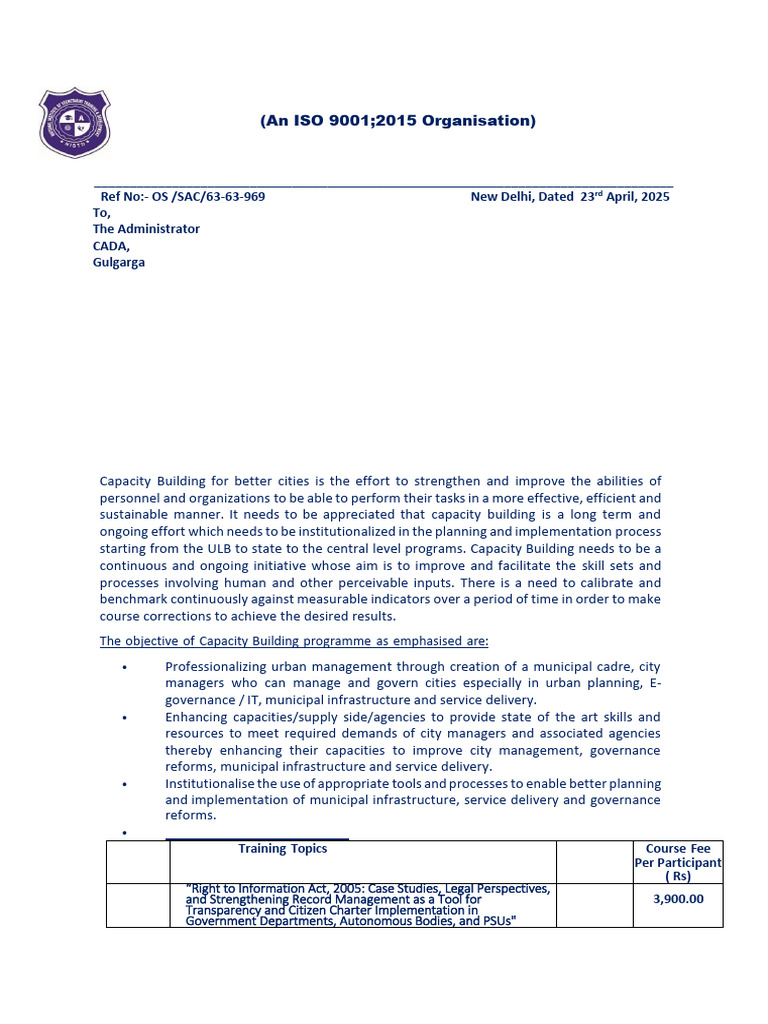 MCR HRD Training Calendar 2025 | PDF | Governance | Capacity Building