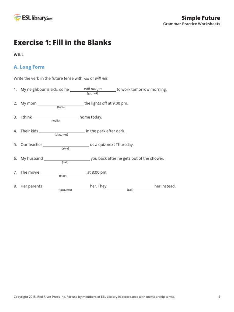 Simple Future Worksheet | PDF | Syntax | Grammar