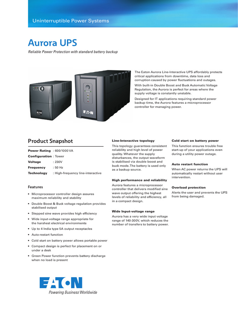 Eaton Aurora Ups User Guides en in | PDF | Power Inverter ...