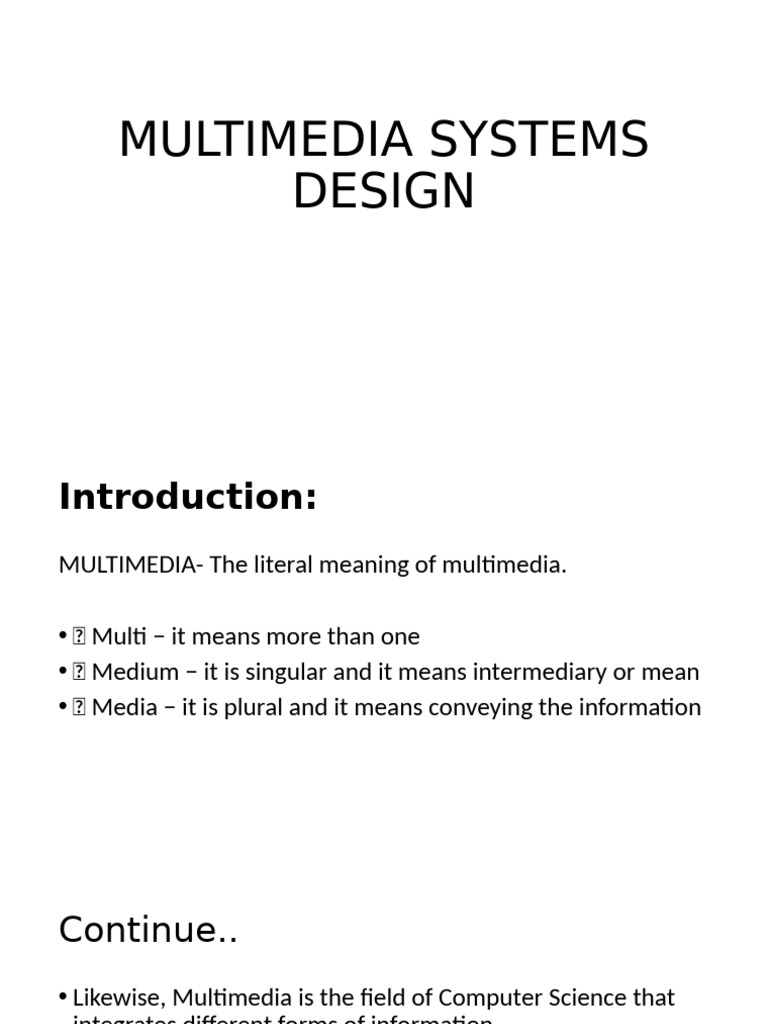 Multimedia Systems Design | PDF | Computer Data Storage | Multimedia