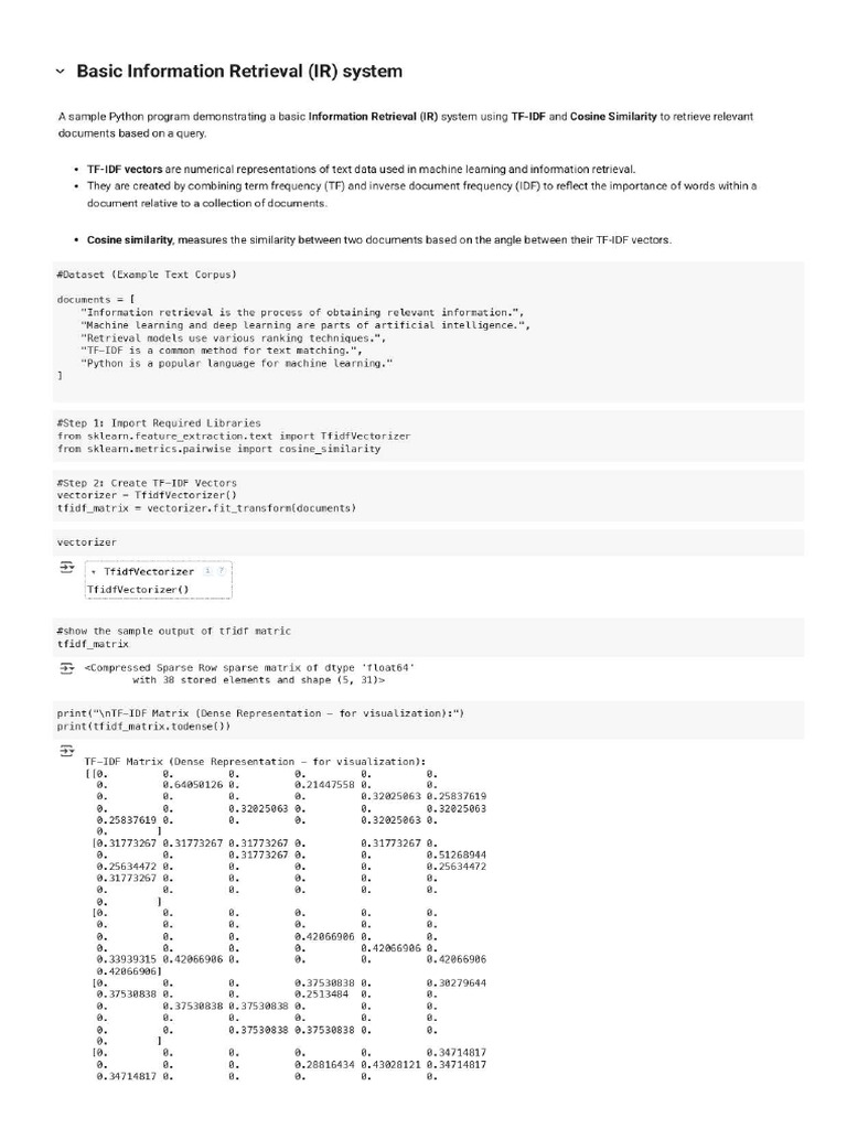 1-Information Retrieval.ipynb - Colab | PDF