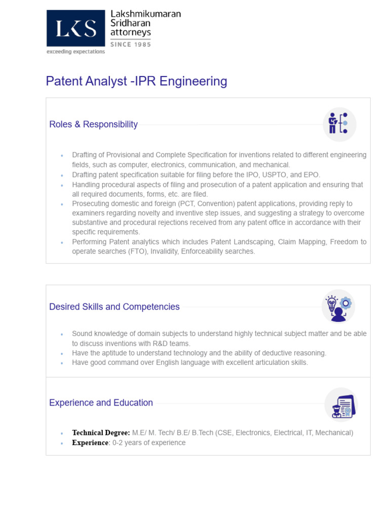 Patent Analyst - IPR Engineering | PDF