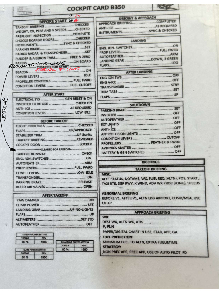 B350 Checklist | PDF