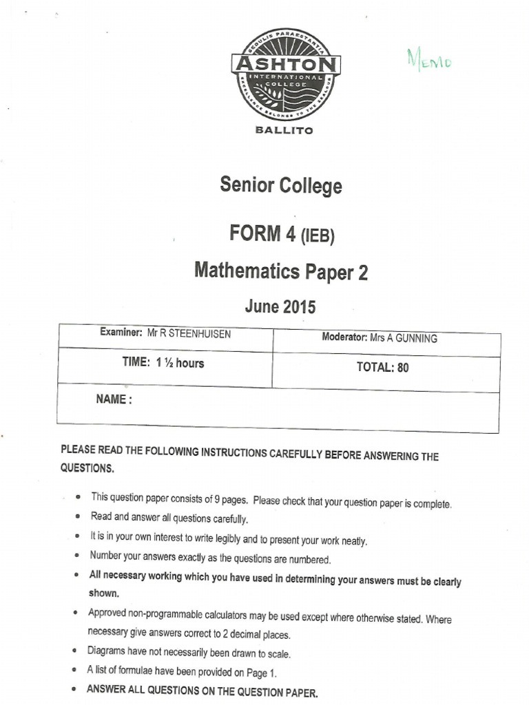 2015 IEB June Paper 2 MG | PDF