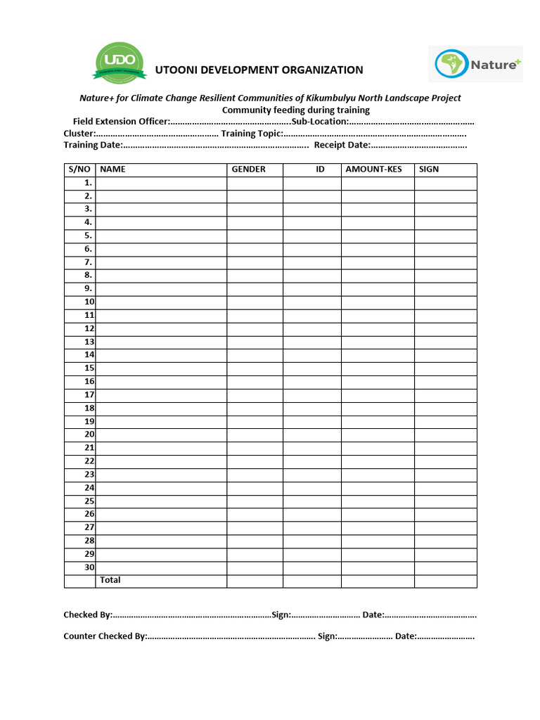 Training Meals - Form | PDF