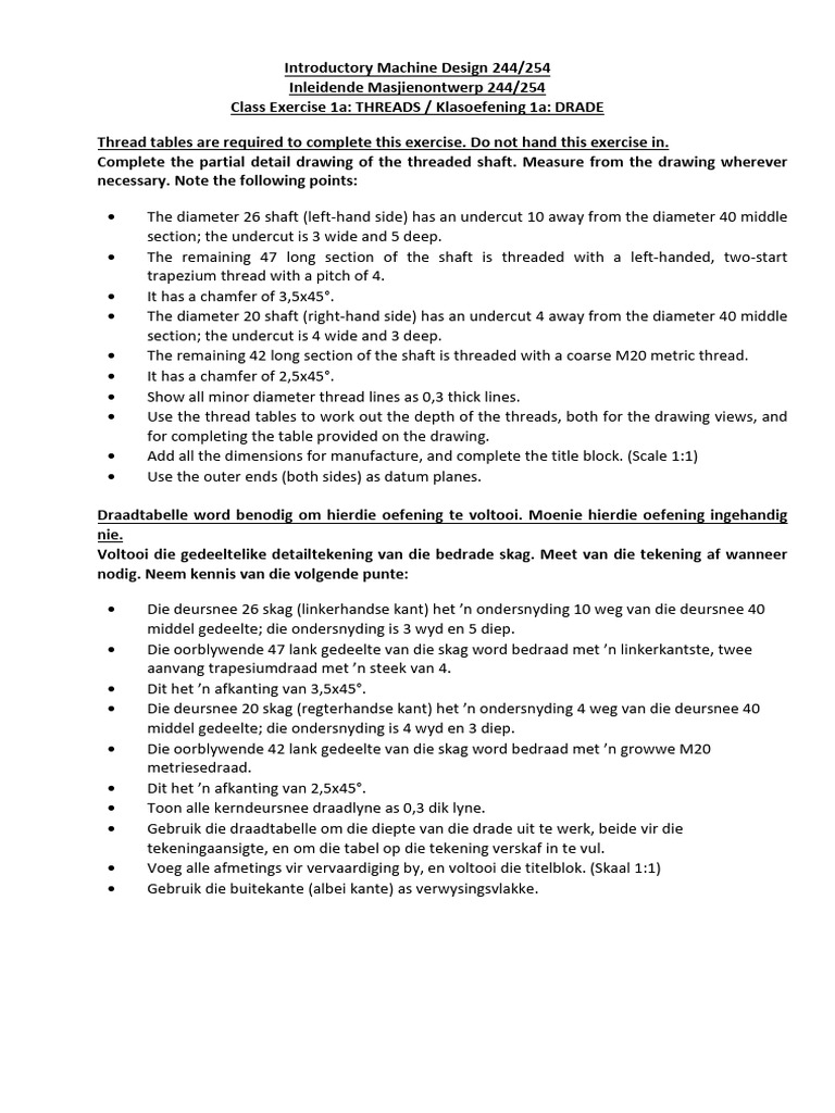 Exercise 1a Instructions | PDF
