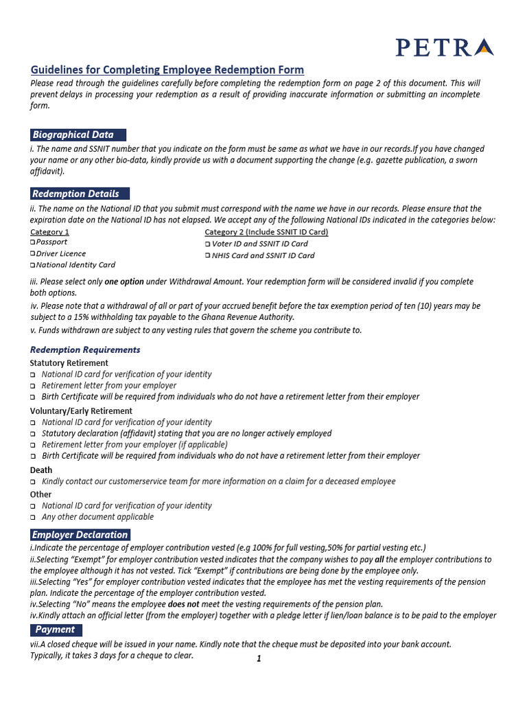 Tier 3 Redemption Form - Petra Opportunity Pension Scheme PDF | PDF | Identity Document | Cheque