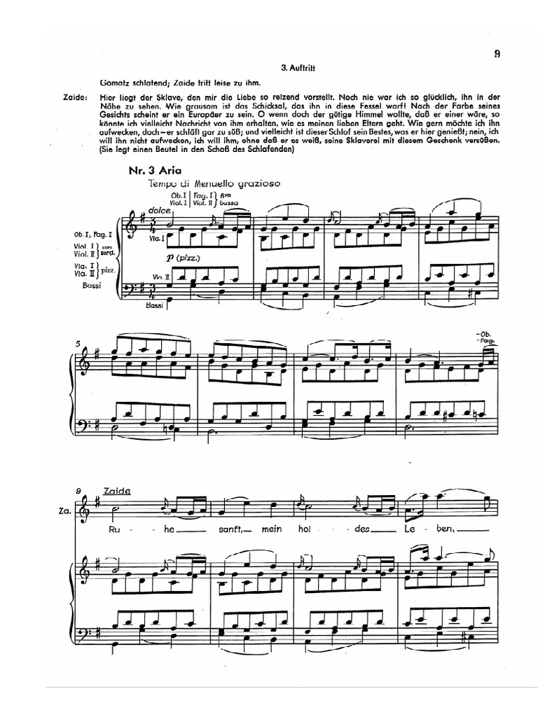 Mozart - Zaïde - Ruhe Sanft | PDF