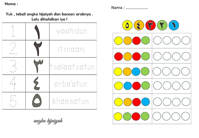 Worksheet Angka | PDF