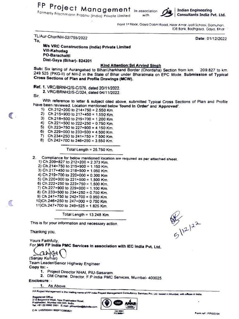 755 Submission of Typical Cross Sections of Plan and Profile Drawings ...