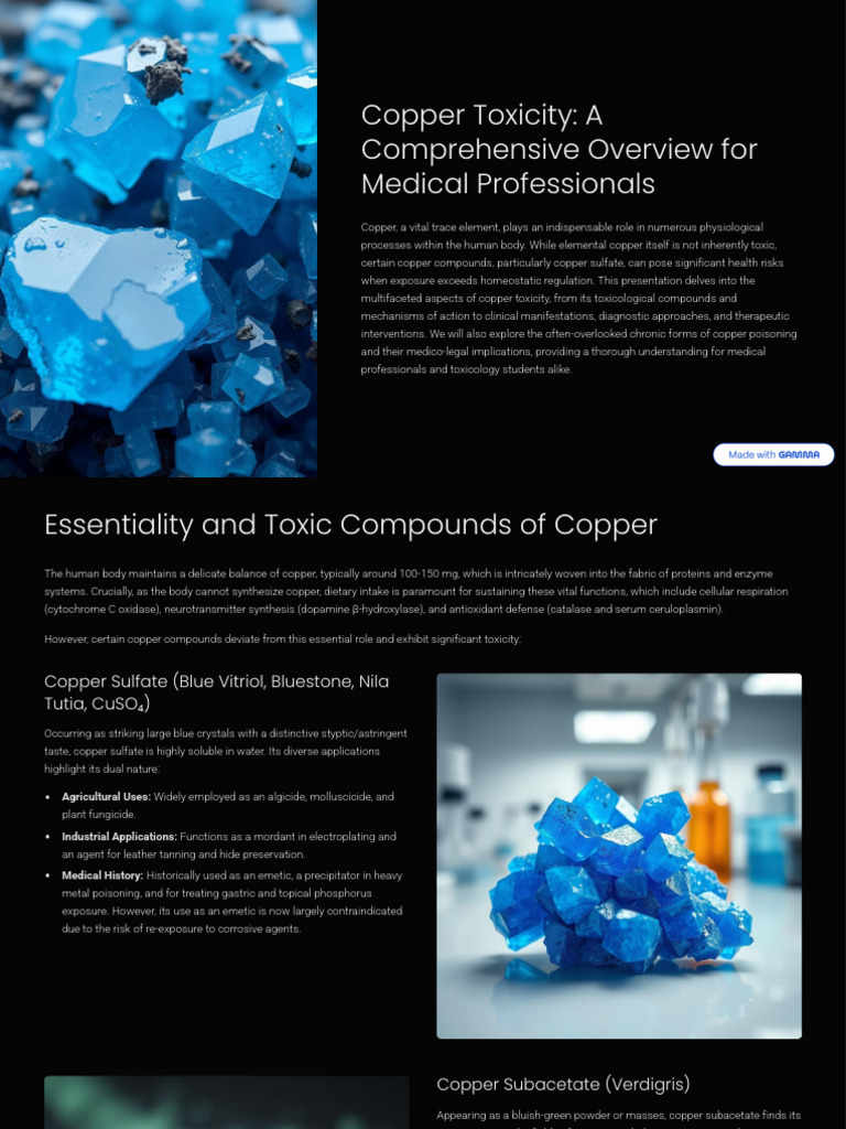 Copper Toxicity A Comprehensive Overview For Medical Professionals ...