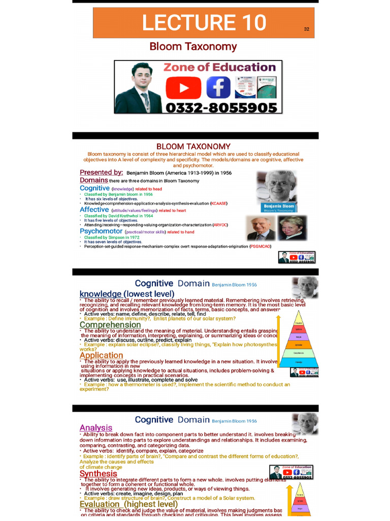 Lec 10 BPSC Bloom Taxonomy | PDF
