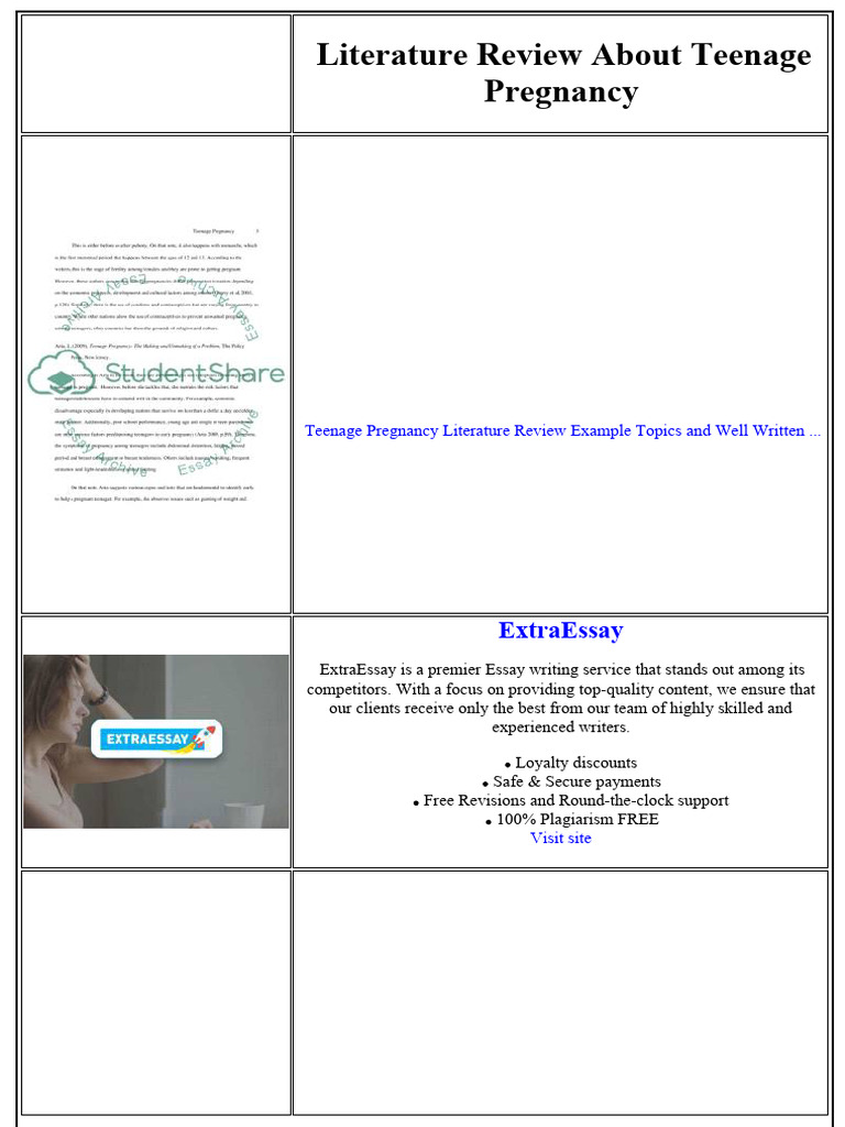 Literature Review About Teenage Pregnancy | PDF | Teenage Pregnancy ...