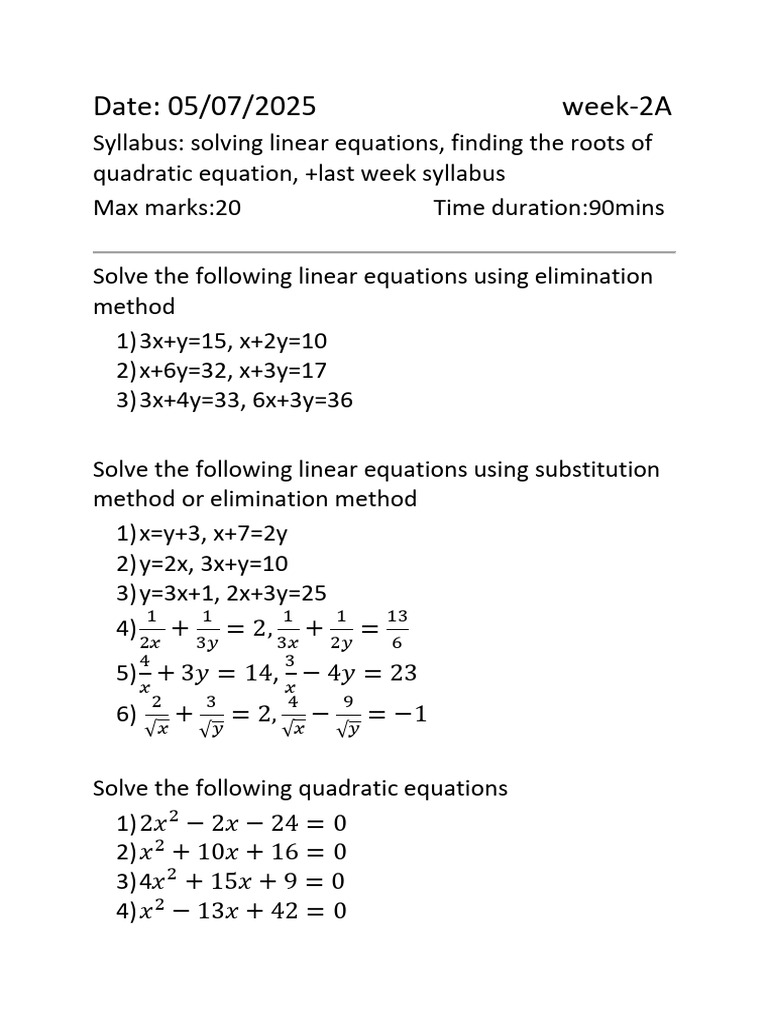 Quadratic Equations and Solutions | PDF