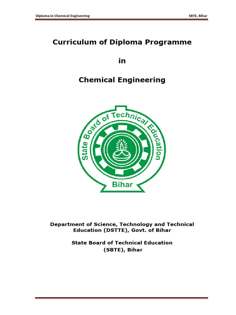 Diploma in Chemical Engineering Curriculum | PDF | Alkene | Catalysis