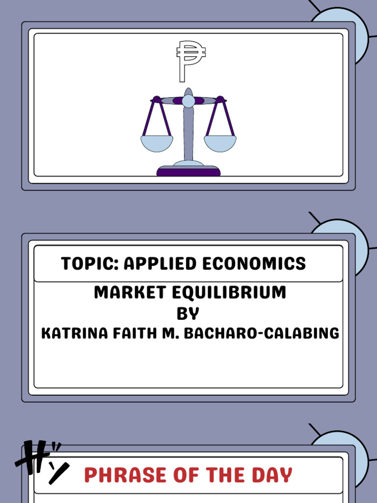 APPLIED ECONOMICS Price Equilibrium | PDF | Economic Equilibrium ...