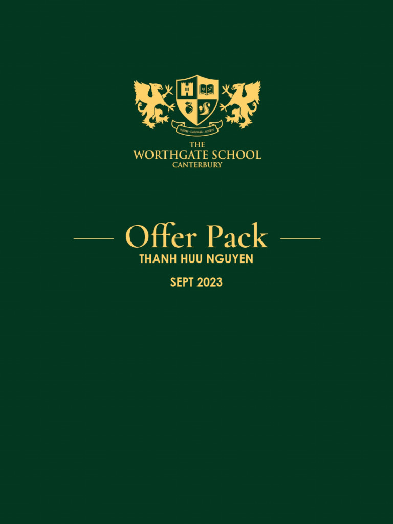Offer Pack - TN0906 Thanh Huu Nguyen - Worthgate School - Sept 2023 ...