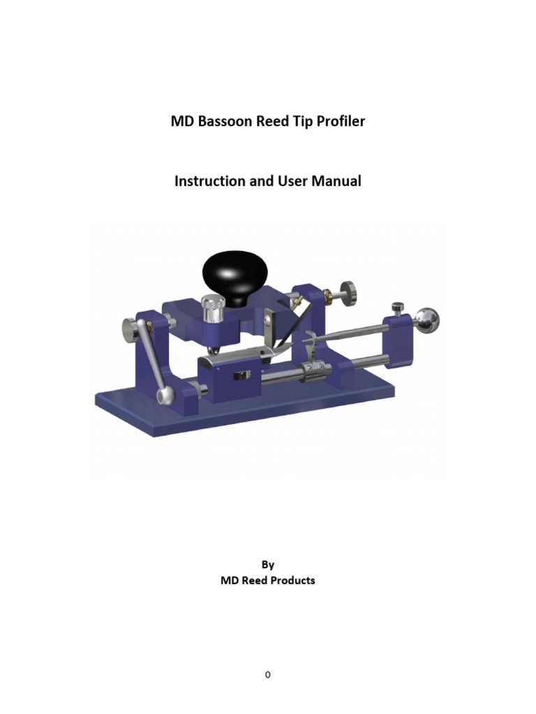 MD Bassoon Reed Tip Profiler Manual | PDF