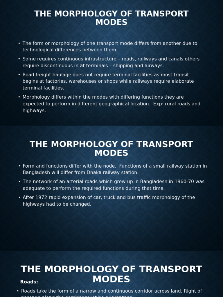 Transport Modes: Morphology and Infrastructure | PDF | Transport | Rail ...