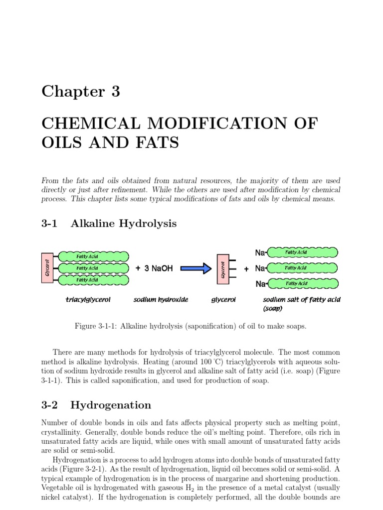Chap3 - Chemical Modification of Oils and Fats | PDF | Trans Fat | Hydrogenation