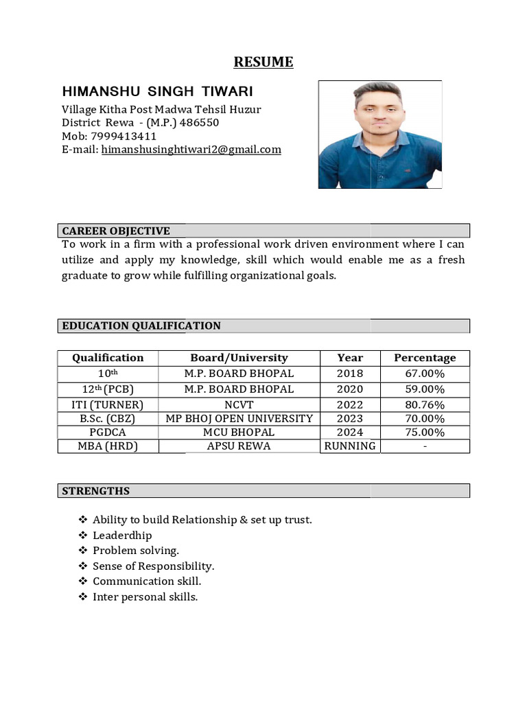 Himanshu Resume | PDF