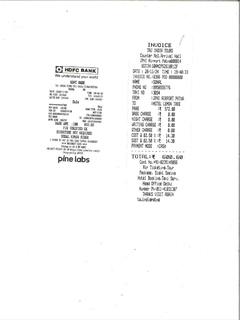 Pages From HCL VS UBGB Patna Matter Hotel Bills of Sonal Sir Scan | PDF