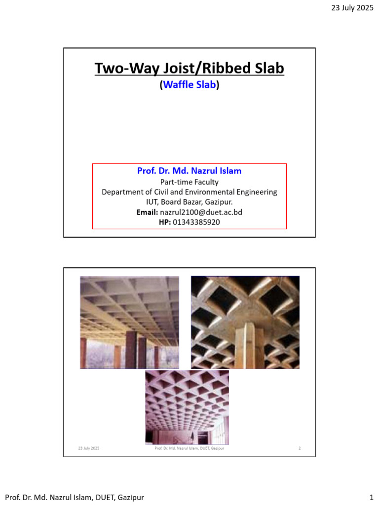 Two-Way Joist Slab Design Overview | PDF | Civil Engineering ...