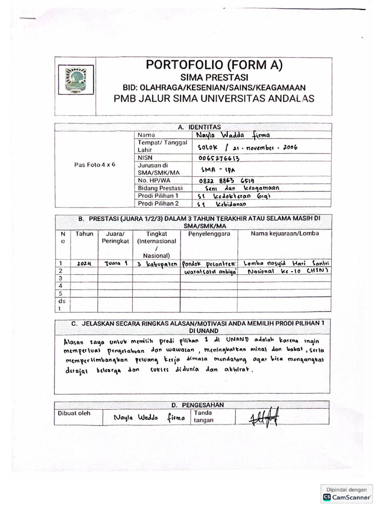 Portofolio Unand | PDF