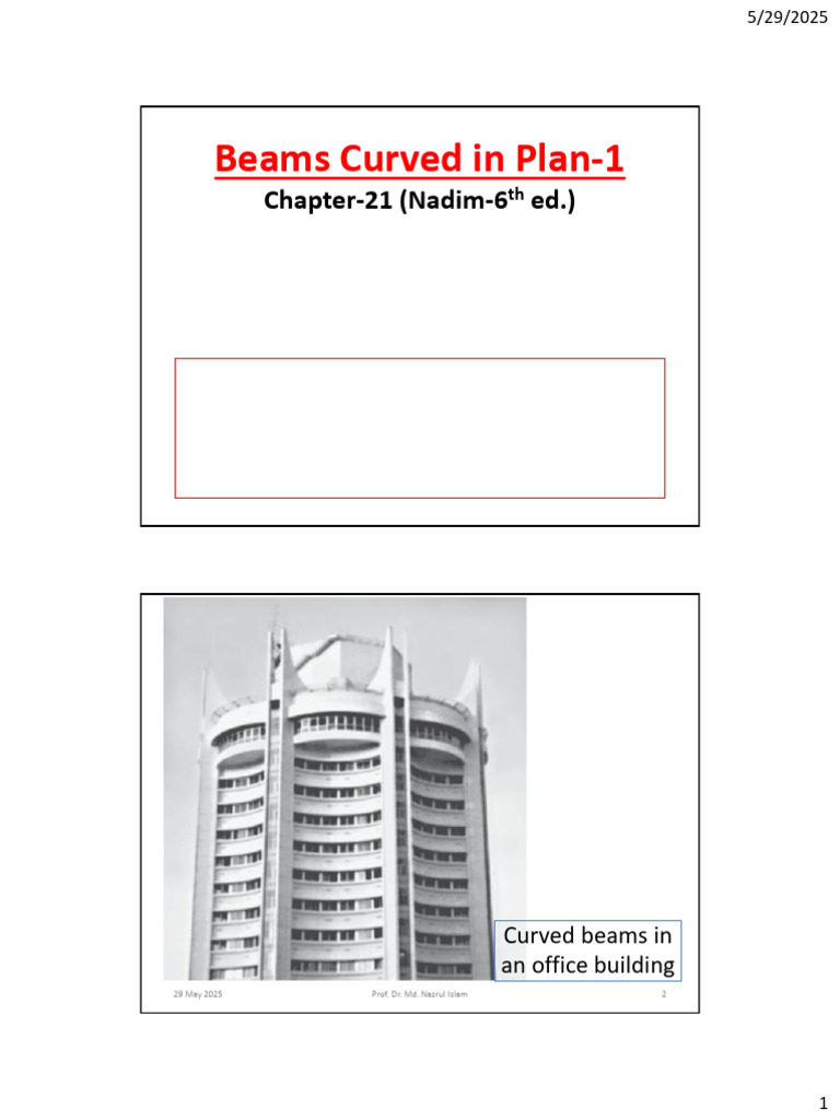 Design of Curved Beams in Structures | PDF | Beam (Structure) | Geometry