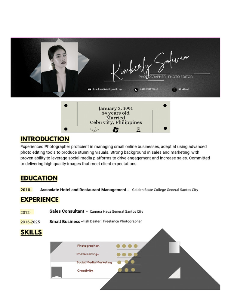 Kimberly Solivio's Photography Resume | PDF