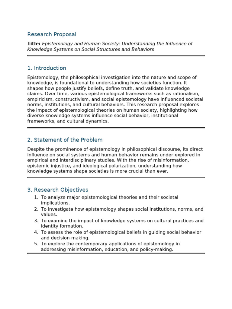 Epistemology Society Proposal | PDF | Epistemology | Knowledge