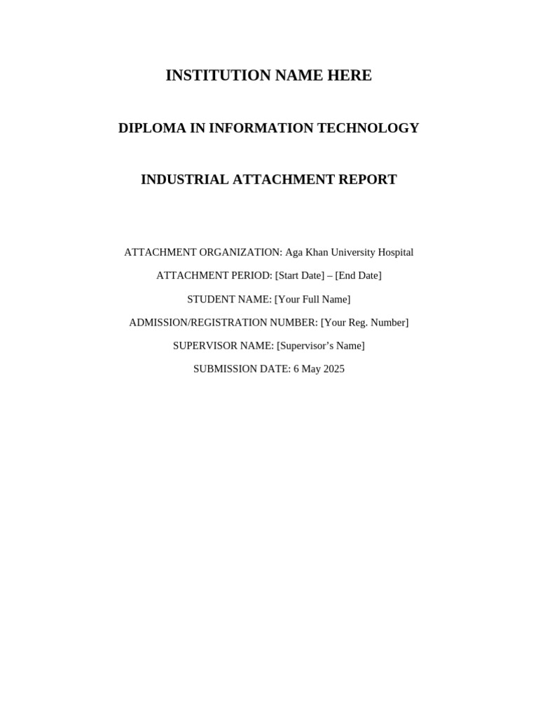 Industrial Attachment Report Template | PDF | Computer Network ...