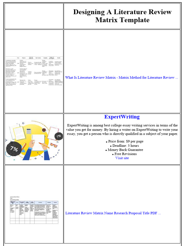 Designing A Literature Review Matrix Template | PDF | Systematic Review ...