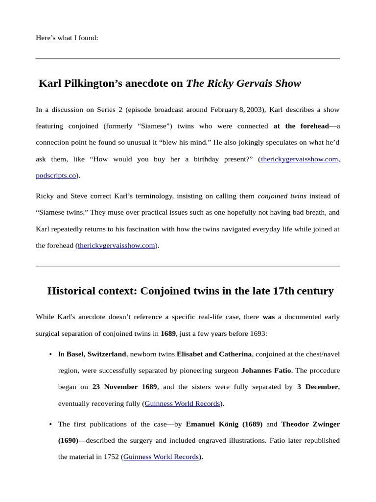 Conjoined Twins RSK 17th Century Origins | PDF | Conjoined Twins ...